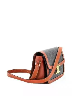 Celine Triomphe Coated Canvas Medium Shoulder Bag - Brown