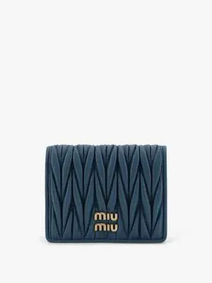 Miu Miu Quilted Leather Wallet - Blue
