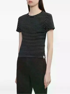 Rag & Bone Striped Ribbed T-shirt - Black