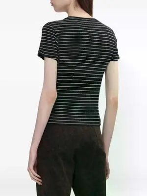 Rag & Bone Striped Ribbed T-shirt - Black