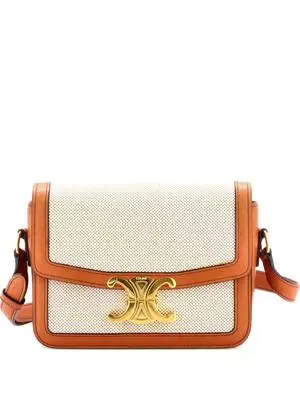 Celine Triomphe Teen Crossbody Bag Canvas With Leather