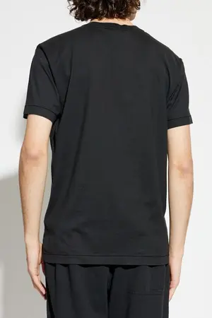 Stone Island T-shirt With Logo Patch - Black