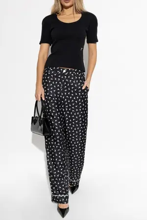 Moschino Printed Silk Trousers