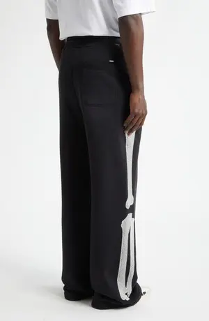 Amiri Bones Oversize Wide Leg Cotton Sweatpants