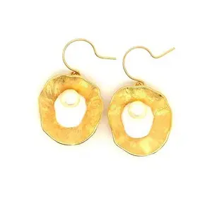 ESIN AKAN Sea & Moon Medium Earrings - Gold Plated
