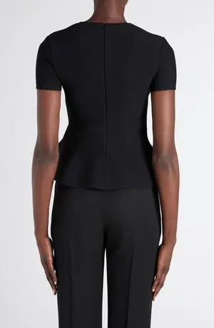 Alexander McQueen Ribcage Jacquard Peplum Top
