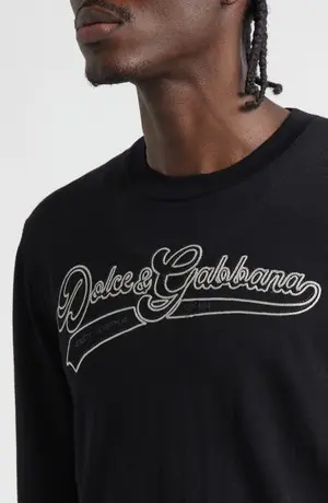 Dolce & Gabbana Long Sleeve Wool Crewneck T-shirt