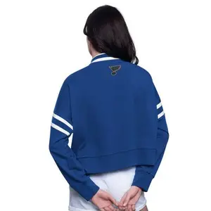 STARTER St. Louis Blues Power Play Cropped Pullover Sweatshirt