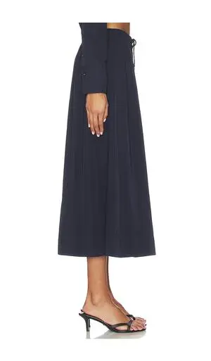 Veronica Beard Bates Ripstop Midi Skirt - Navy