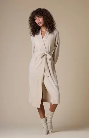 KIP Pure Cashmere Long Robe - Champagne