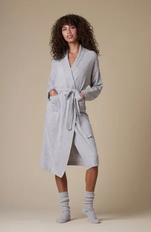 KIP Pure Cashmere Long Robe - Dove Grey