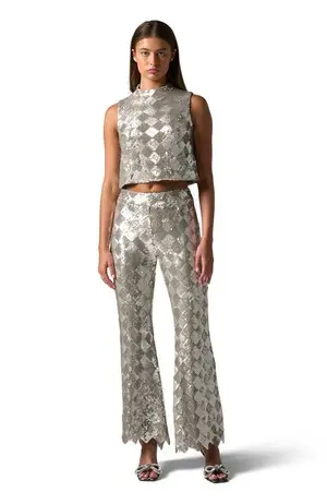 JBQ Gwendolyn Cropped Top - Silver