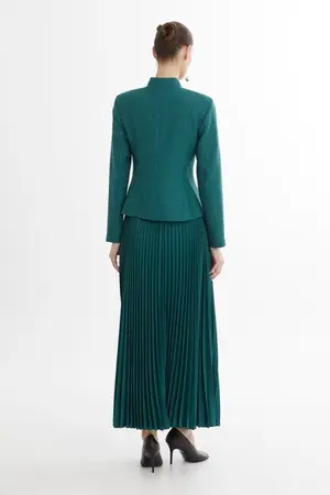 GIZIA Double-breasted Jacket And Pleated Skirt Set