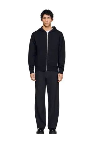 Sandro Oversized Zip-up Sweatshirt - Black