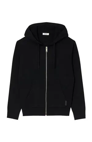Sandro Oversized Zip-up Sweatshirt - Black