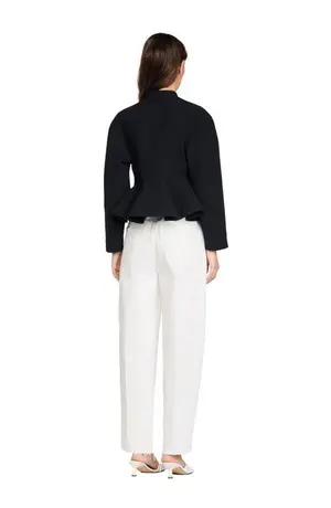 Sandro Cropped Ruffled Peplum Jacket
