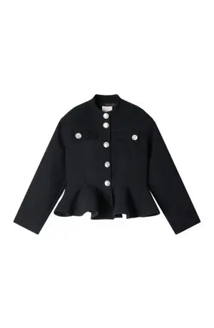 Sandro Cropped Ruffled Peplum Jacket