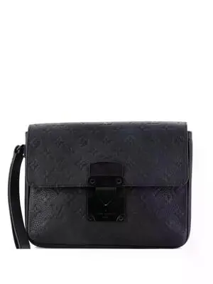LOUIS VUITTON S Lock Monogram Taurillon Leather Clutch Bag