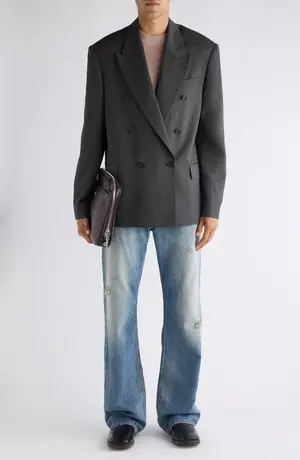 Acne Studios Jarvel Double Breasted Herringbone Blazer