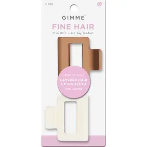 GIMME BEAUTY Square Claw Clip Duo - Brown