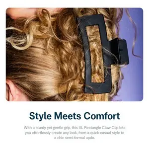 GIMME BEAUTY Xl Rectangle Claw Clip For Thick Hair - Black