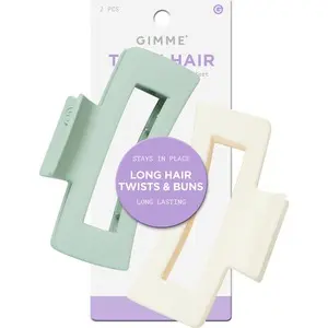 GIMME BEAUTY Rectangle Claw Clip Duo - Ivory