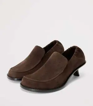 Loewe Suede Heeled Loafers