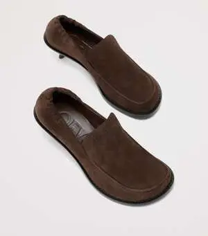 Loewe Suede Heeled Loafers