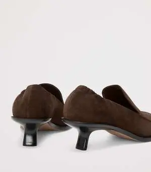 Loewe Suede Heeled Loafers