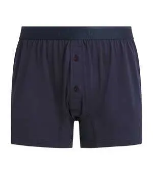 Sunspel Superfine Cotton Boxer Shorts - Navy