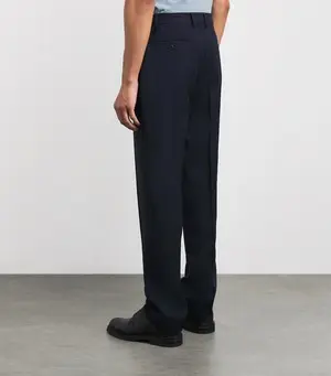 Sunspel Wool Pleated Straight Trousers