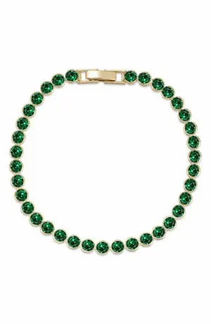 Ettika Cubic Zirconia Tennis Bracelet Green