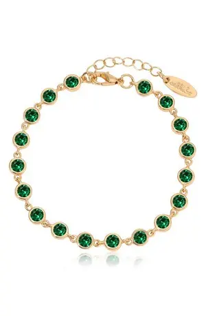 Ettika Crystal Link Bracelet - Green