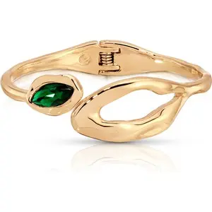 Ettika Molten Marquise Cuff Bracelet - Green