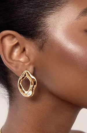 Ettika Liquid Metal Drop Earrings