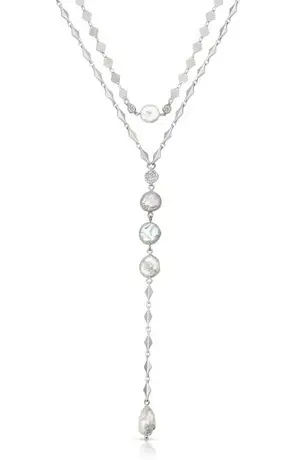 Ettika Dreamin Genuine Freshwater Pearl Layered Y-necklace Set