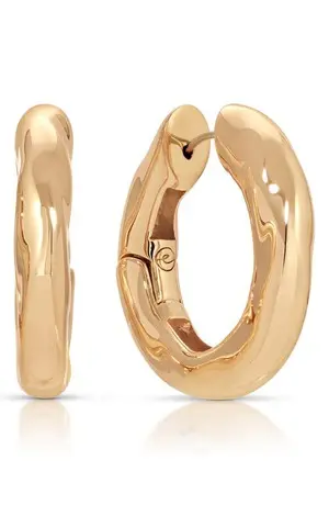 Ettika Molten Hoop Earrings - Gold