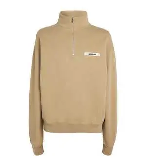 Jacquemus Cotton Quarter-zip Sweatshirt With Logo