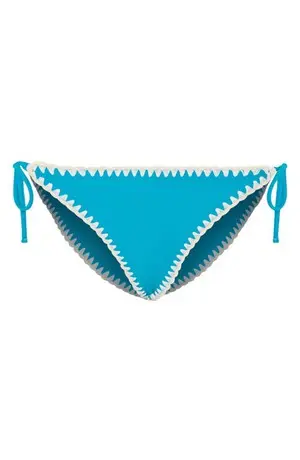 MILLY Whipstitch Detail String Bikini Bottom