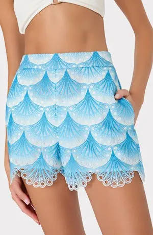 MILLY Bubble Wave Lace Shorts