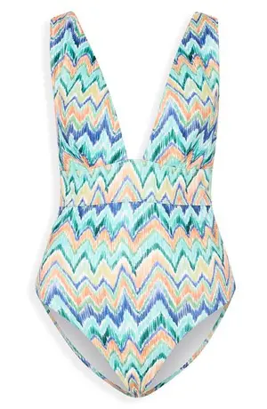 MILLY Tropical Chevron Print One-piece Swimsuit