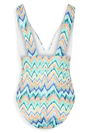 MILLY Tropical Chevron Print One-piece Swimsuit