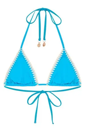MILLY Whipstitch Triangle Bikini Top