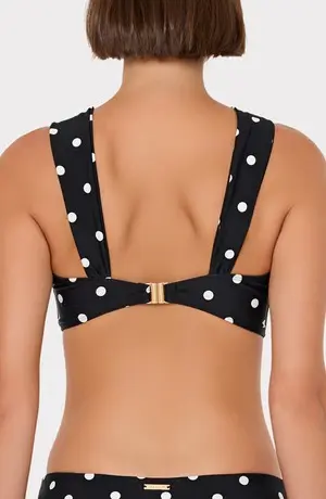 MILLY Olivia Polka Dot Twist Front Bikini Top