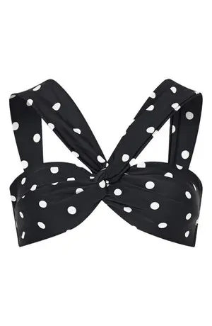 MILLY Olivia Polka Dot Twist Front Bikini Top