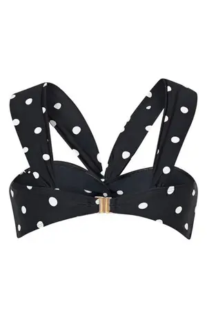 MILLY Olivia Polka Dot Twist Front Bikini Top