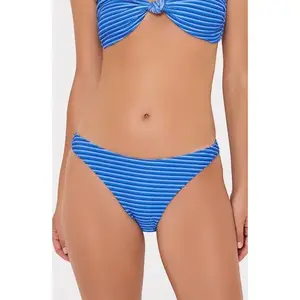 MILLY Margot Metallic Stripe Bikini Bottom - Blue Multi