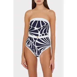MILLY Ravello Abstract Kai Print One-piece Swimsuit - Navy/white