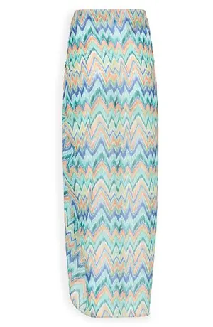 MILLY Tropical Chevron Print Cover-up Sarong