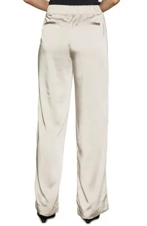 Sanctuary Modern Satin Mid-rise Trousers - Silver Grey